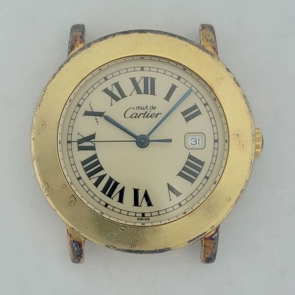 Orologio rotondo vintage Cartier Must de Cartier riferimento 1800 1 ...