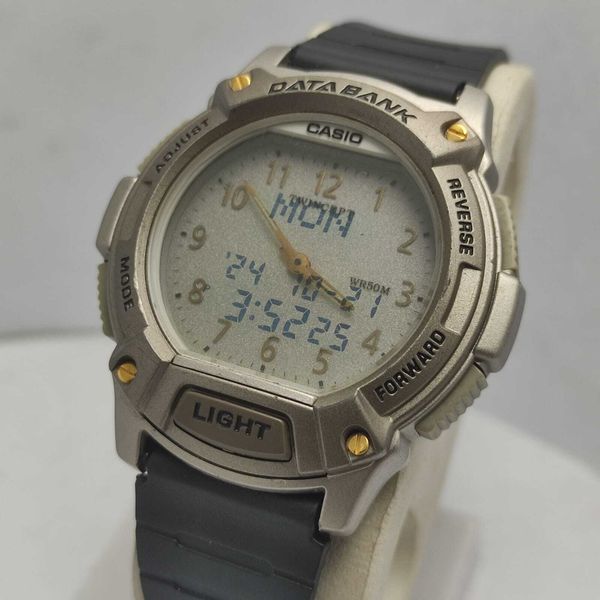 CASIO Data Bank ABX-70 TWINCEPT 1745 Ana Digi Vintage Watch HBS157NRZ5 ...