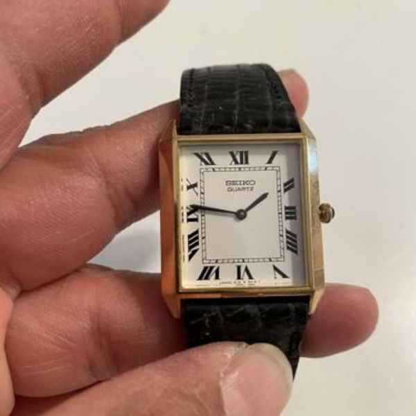 Vintage Seiko Quartz Japan Movement Tank Roman Numeral 4110-5007 Men's Watch | WatchCharts ...