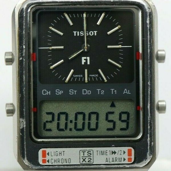 Vintage Ana-Digi Tissot F1 - Multifunction: T1, T2, Chronograph, Alarm ...