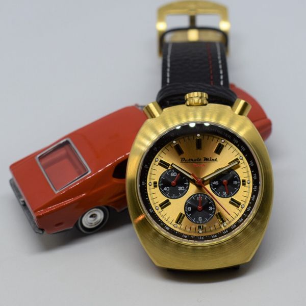 Detroit Mint Mach Bullhead Chronograph Brushed Gold Citizen Quartz ...