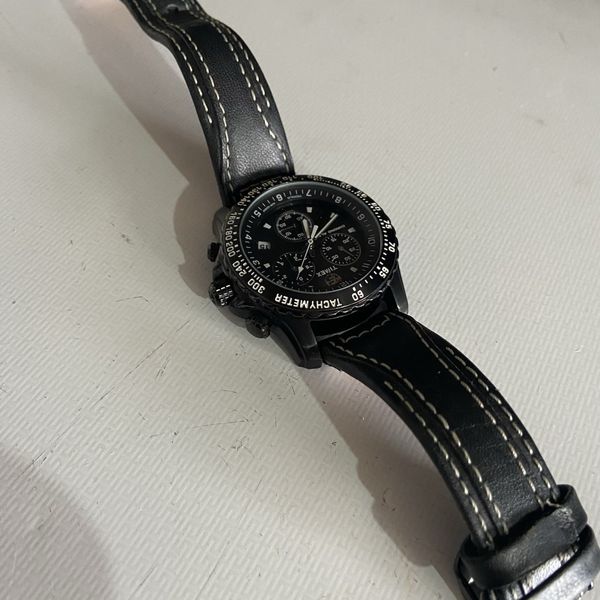 Timex Expedition T42351 Chronograph Men's Watch Black Leather 100m ...
