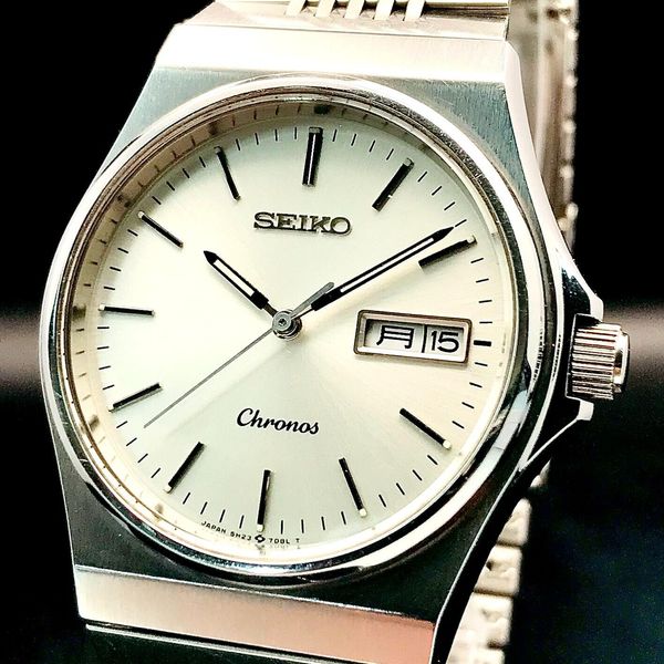 SEIKO WATCH CHRONOS 5H23-7D20 ANTIMAGNETIC QUARTZ DAY DATE KANJI ...