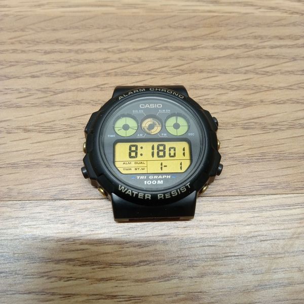 Casio TGW-10 Model 827 Casio TRI Graph Vintage Watch Black Clean Dial ...