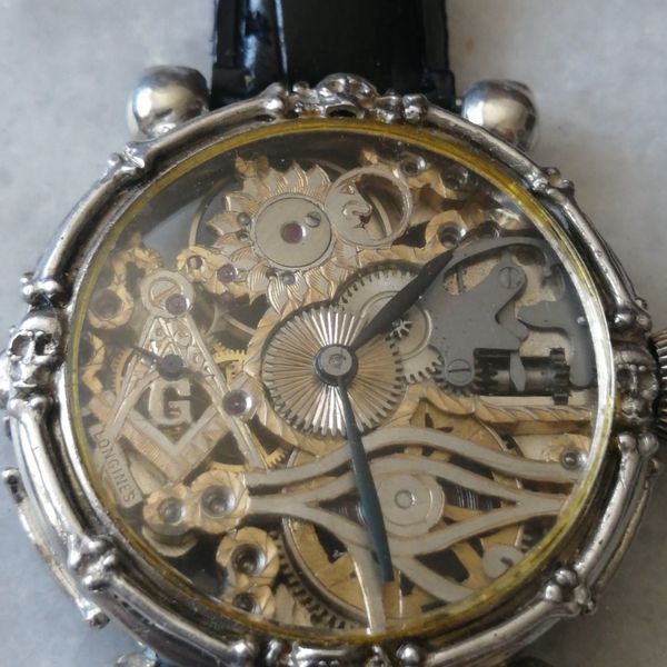 Silver Masonic Longines , Skulls And Bones Skeleton, - Marriage ...