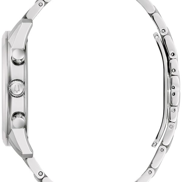 Bulova Men's Quartz Silver Chronograph Calendar Watch 41MM 96B404 ...