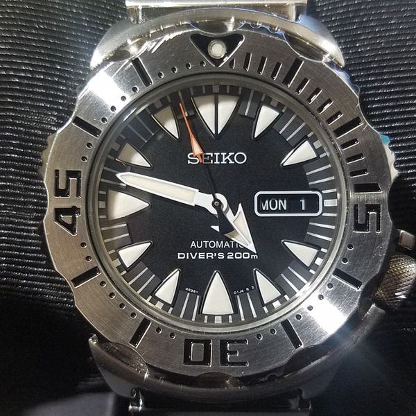 [WTS] Seiko SRP307 2nd Gen Black Monster with bracelet and OEM strap ...