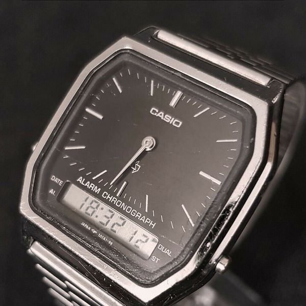 Vintage 80s Casio AQ-200 unisex quartz analog digital wristwatch ...