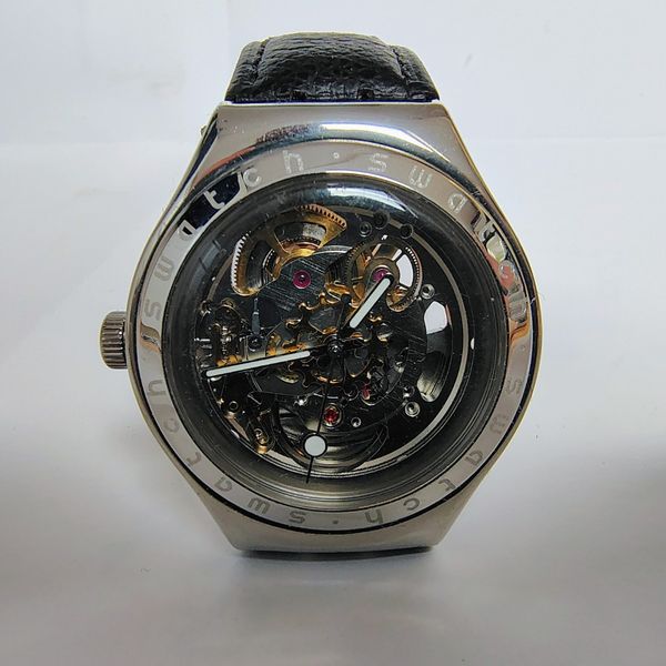 Mens Skeleton Swatch Irony YAS100G Body And Soul Automatic Wristwatch ...