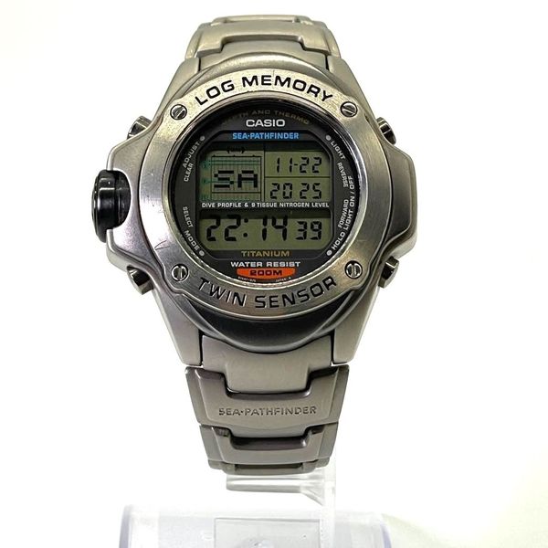 Casio Pro Trek SPF-100 Vintage Quartz Digital Twin Sensor Titanium In ...