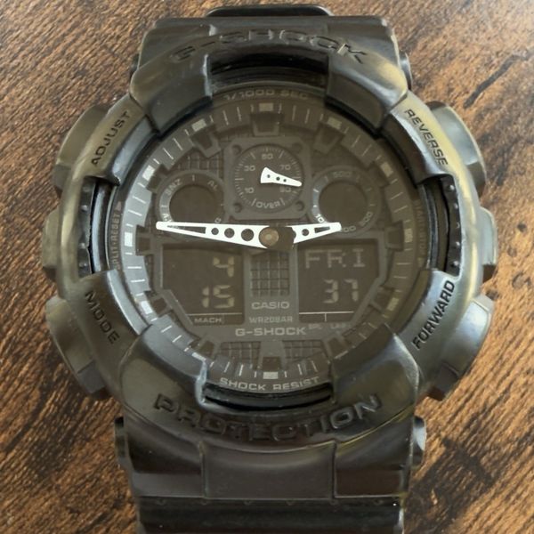 Casio G Shock 5081 Model GA-100 Watch Black On Black Chrono Digital Analog Light | WatchCharts ...