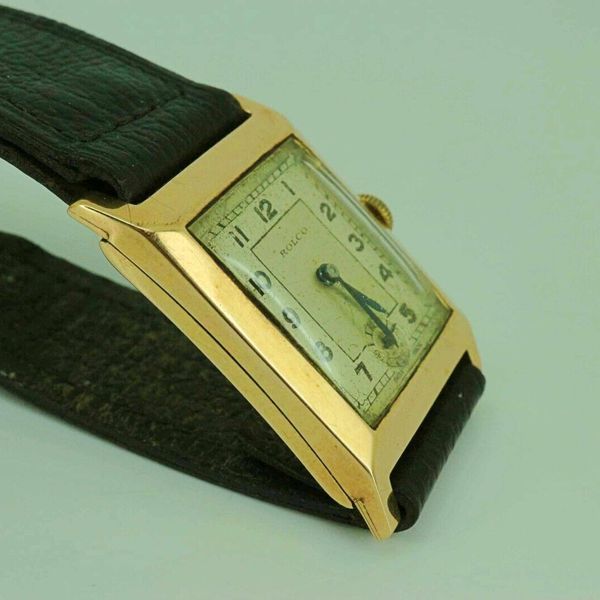 9ct Rose Gold Rolco Rolex Art Deco Tank Watch. 1935. Original Condition ...