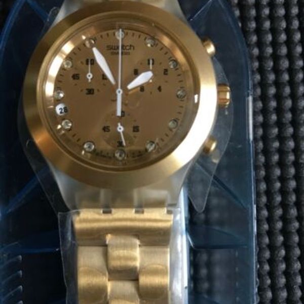Swatch Irony Diaphane Chrono & Navigator & Automatic Gold Watch New ...