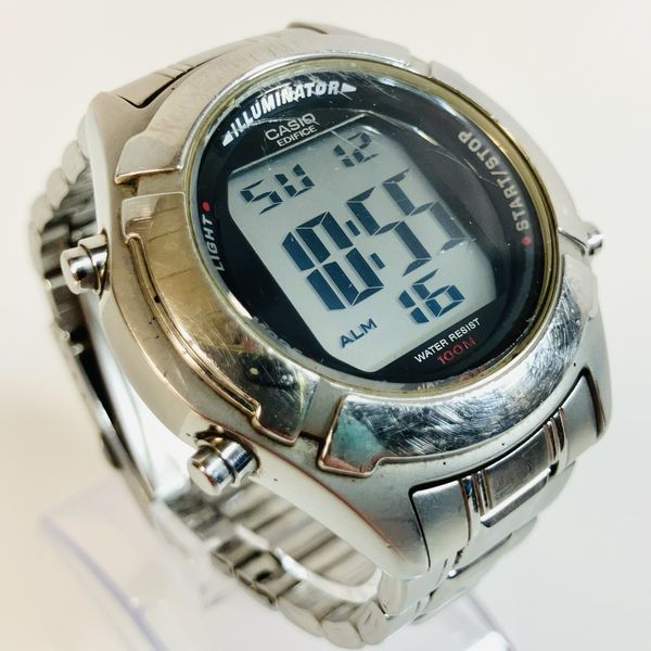 Vintage Casio Edifice EFD-101 Stainless Steel Digital Menâ s Wristwatch ...
