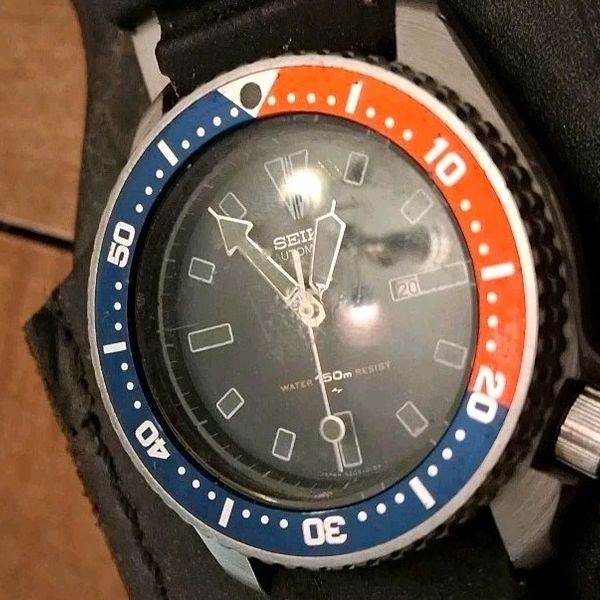 Seiko automatic diver 4205-015B Pepsi bezel original Seiko rubber strap ...