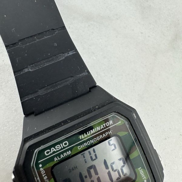 Casio Men's Classic Camouflage Quartz Black Resin Strap Watch W-217H ...