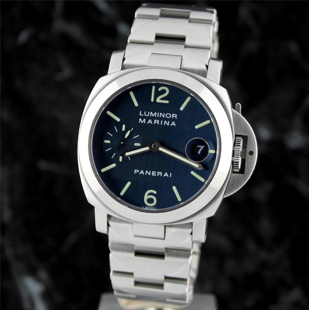 fs: Panerai PAM 69 LUMINOR MARINA Automatic 40mm ~rare BLUE dial ...