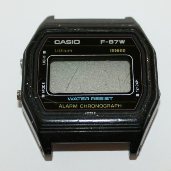 CASIO LCD wrist watch head F87W 415 Black used not running no strap ...