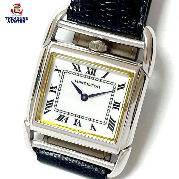 [Used] Hamilton Contour Watch SS Leather Belt 6141 Watch Quartz SS ...