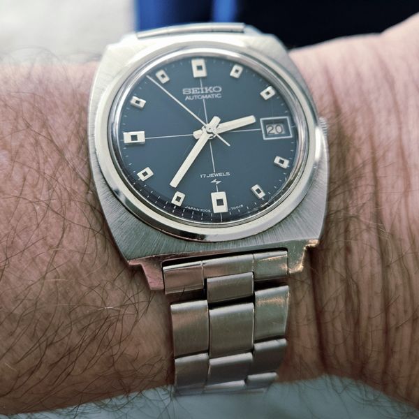 Seiko 7005 7001 Vintage Automatic Blue Dial Watch | WatchCharts Marketplace