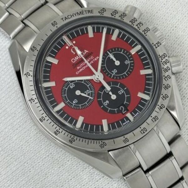 OMEGA Speedmaster Legend Schumacher Red Dial Chrono Gents Watch 42mm ...