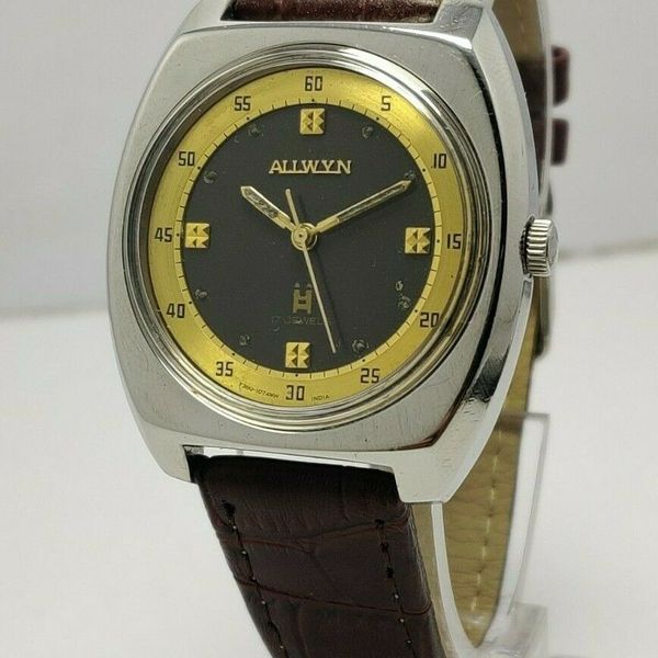 ALLWYN Men's Wristwatch Manual Winding 17 Jewels Movement India Made ...