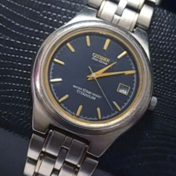 Mens Citizen Eco-Drive Titanium 40mm Two Tone Watch-4800 WR 10 Bar B810 ...