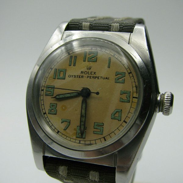 ~RARE~ WW2 Mens Rolex Oyster Perpetual 2940 Bubbleback Chronometer ...