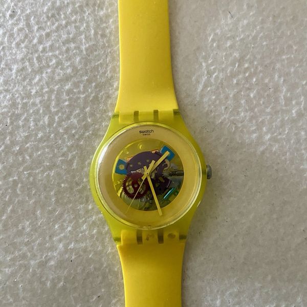 Yellow Swatch Quartz Watch Original Swatch Strap Working Condition ...