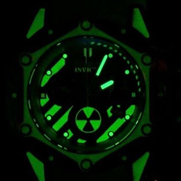 INVICTA SEA MONSTER Green Radioactive symbol FULL LUME strap watch 54mm ...