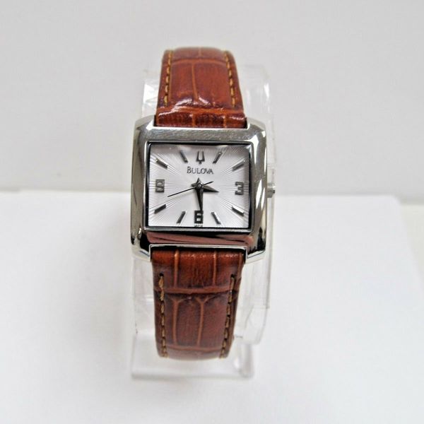 Bulova A6 Quartz C899186 Square Brown Leather watch- Works-4911 ...
