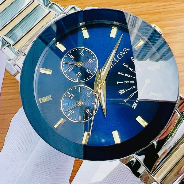 Bulova Modern Futuro Blue Dial Dual Tone Stainless Steel Men's Watch ...