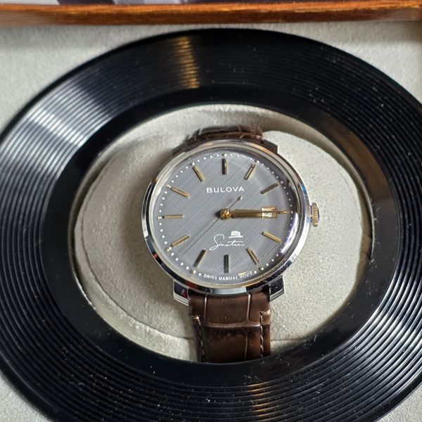 Bulova Frank Sinatra The Best Is Yet To Come 96B345 Brown Leather Men's ...