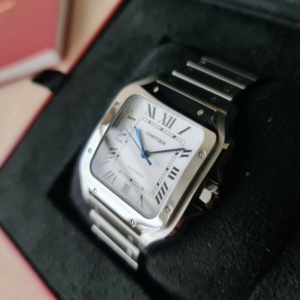 WSSA0009 Cartier de Santos, large. Stainless steel automatic watch ...