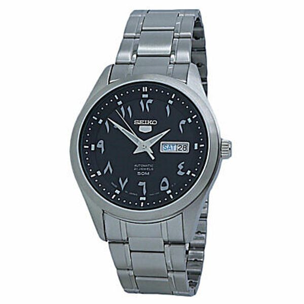 Seiko 5 Automatic Black Dial Stainless Steel Men's Watch SNKP21J1 ...