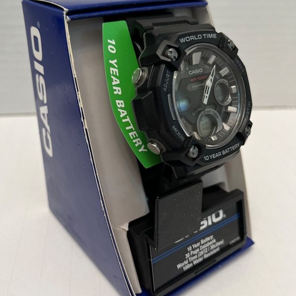 Casio AEQ120-1AVKC Men's Analog/Digital Black Watch World Time/Water ...