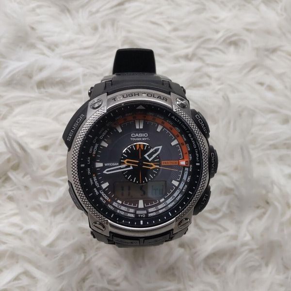 Casio Pro Trek Men's Watch PRW-5000-1 Tough Solar Radio Watch No BOX ...