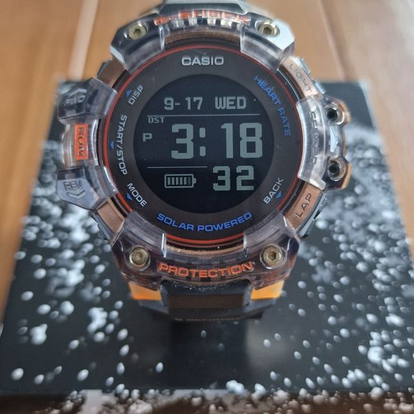 Casio G-Shock GBD-H1000 Black X Neon Orange Solar heart rate Smartphone ...