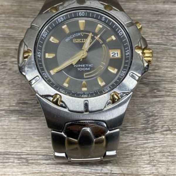 Seiko Kinetic Indicator 100m 5M62-0AH0 Men's Watch Needs Battery ...