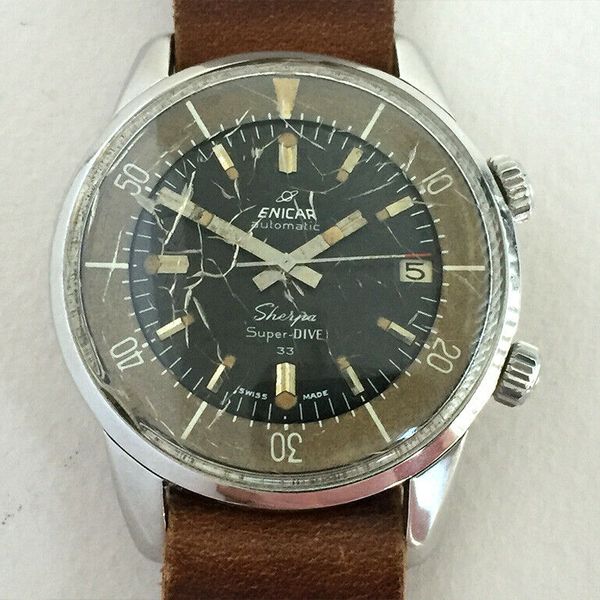 ENICAR Sherpa SUPER DIVE 33 - 126-002 Automatic Vintage DIVER Watch ...