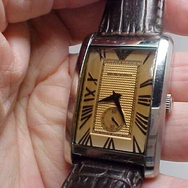 NICE USED MANS EMPORIO-ARMANI RECTANGULAR WATCH AR-1605 MODEL ...