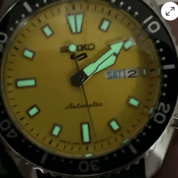 Seiko 5 Five Sports SRPL87 SKX Automatic Watch 100m Yellow Dial Made in ...