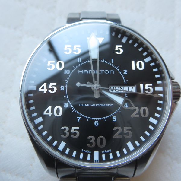 HAMILTON Khaki Pilot H647150 Day Date Automatic watch 46mm Swiss made ...