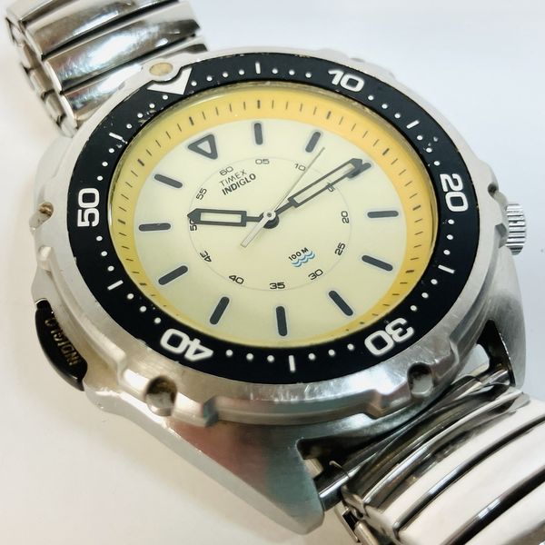 Rare Vintage Timex Mens Rotating Bezel Diver Watch New Battery- SEE ...