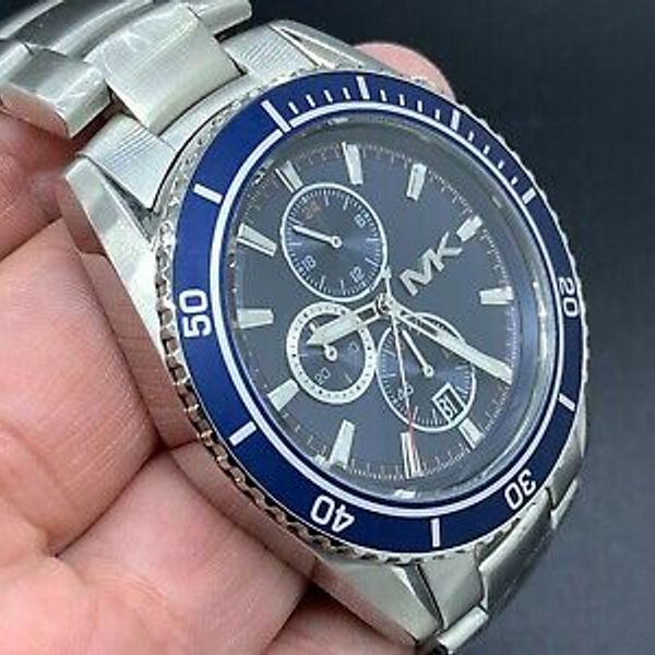 MICHAEL KORS MK-8354 CHRONOGRAPH 24 HOURS DUAL TIME DATE QUARTZ MEN'S ...