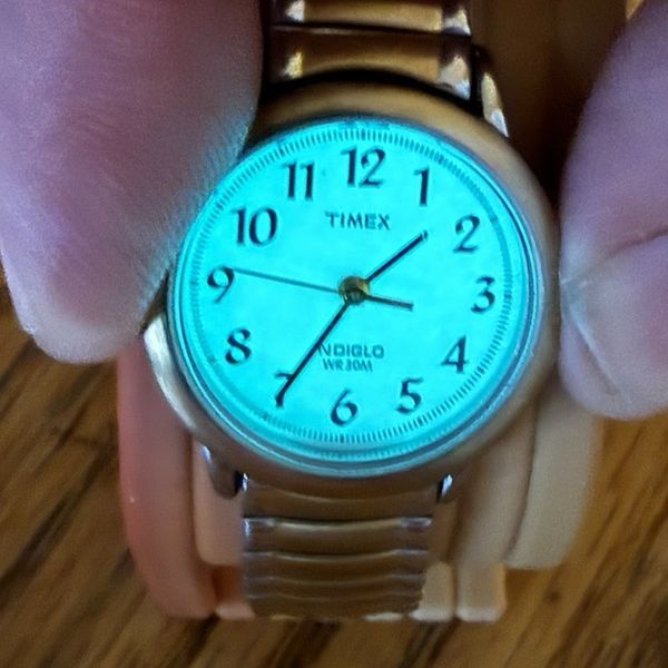 Timex CR 1216 Cell Indiglo WR 30M 2 Tone Quartz Analog Ladies Watch New ...