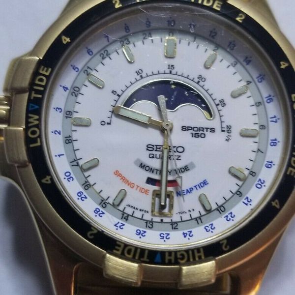 Seiko Tidemaster Tide Master 6F24-7010 fishing watch vintage working ...