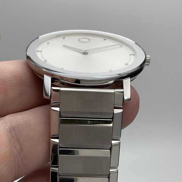 Movado Sapphire Silver Dial Menâ s Watch 0607407 - Good Condition ...