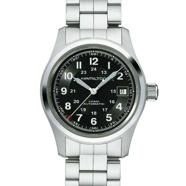 Hamilton Khaki Field Automatic Black Dial Stainless Steel Men's Watch ...