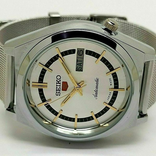 Seiko 5 Day Date Automatic Silver Color Dial Japanese Movement Vintage ...